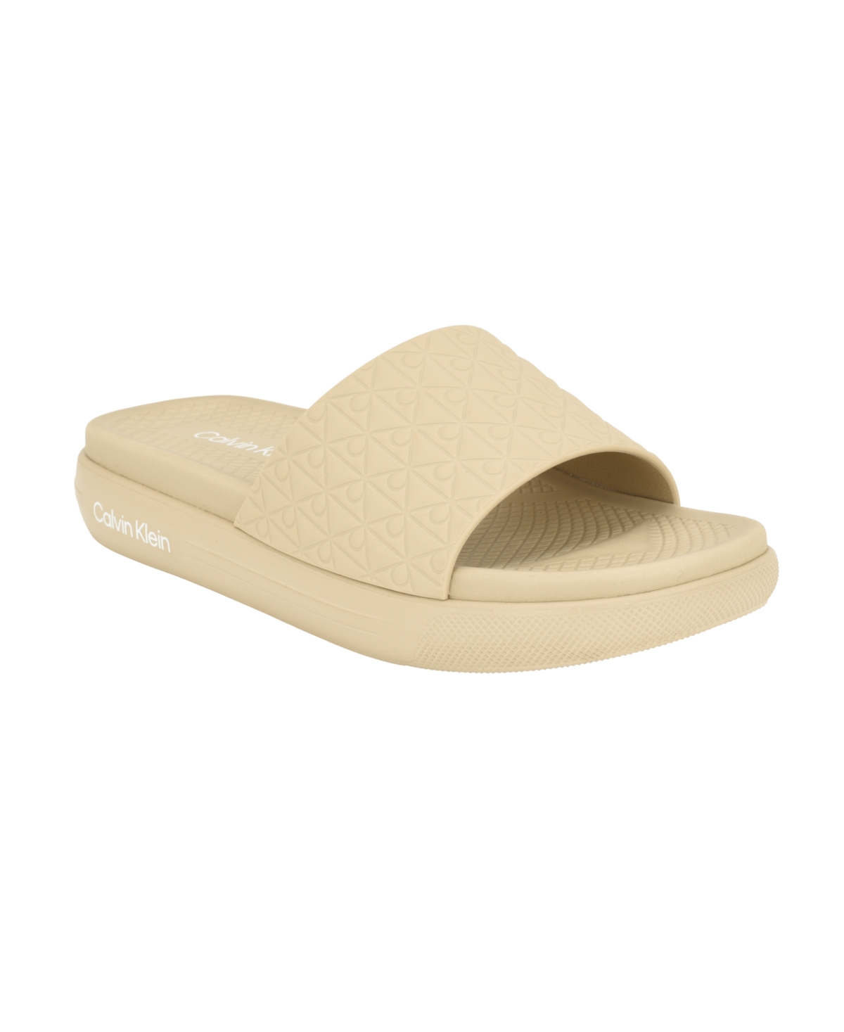 Click here for Calvin Klein Womens Pereen Embossed Pool Slide San... prices