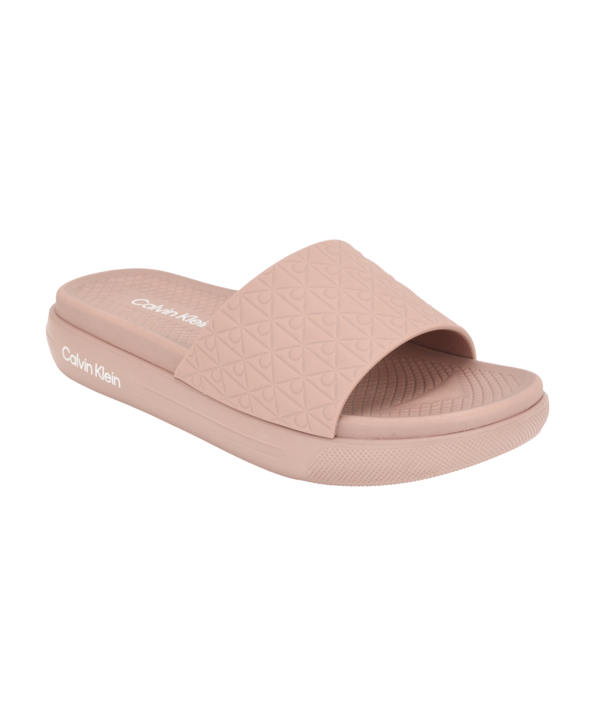 Click here for Calvin Klein Womens Pereen Embossed Pool Slide San... prices
