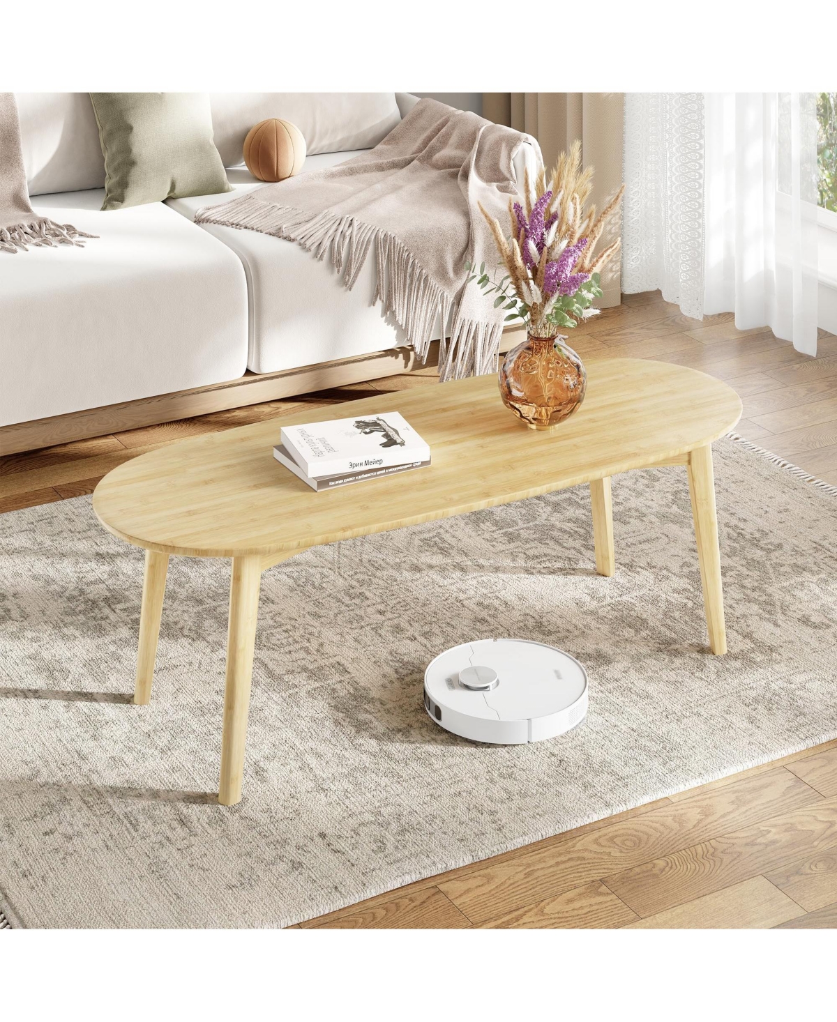 Click here for Wood Oval Coffee Table  39.4 Beech Wood Center Tab... prices