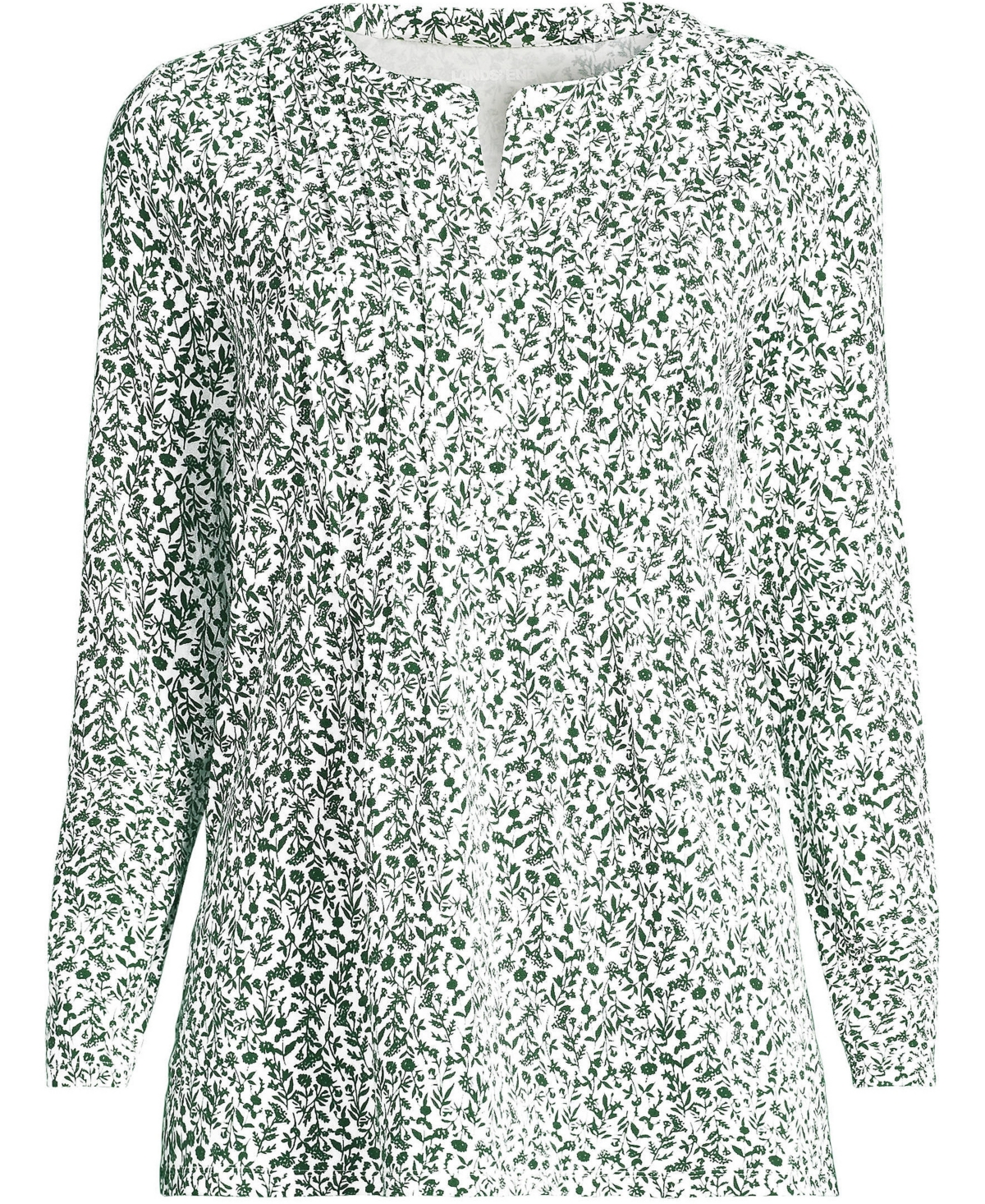 Click here for Lands End Plus Size Long-Sleeve Pintuck Tunic Blou... prices