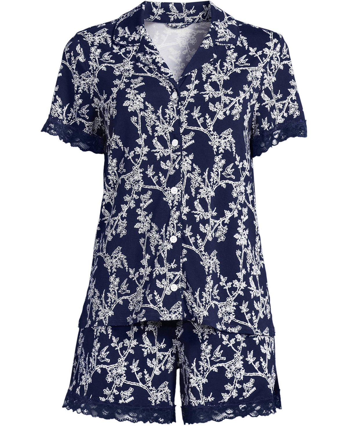 Click here for Lands End Plus Size Cooling Lace-Trim Top and Shor... prices
