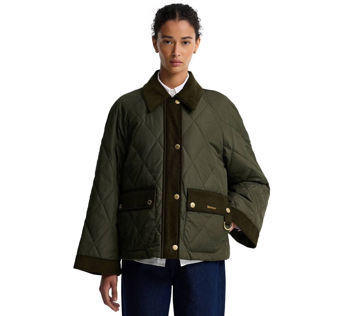Click here for Barbour Womens Kilnwick Quilted Jacket - Olivie/Sh... prices