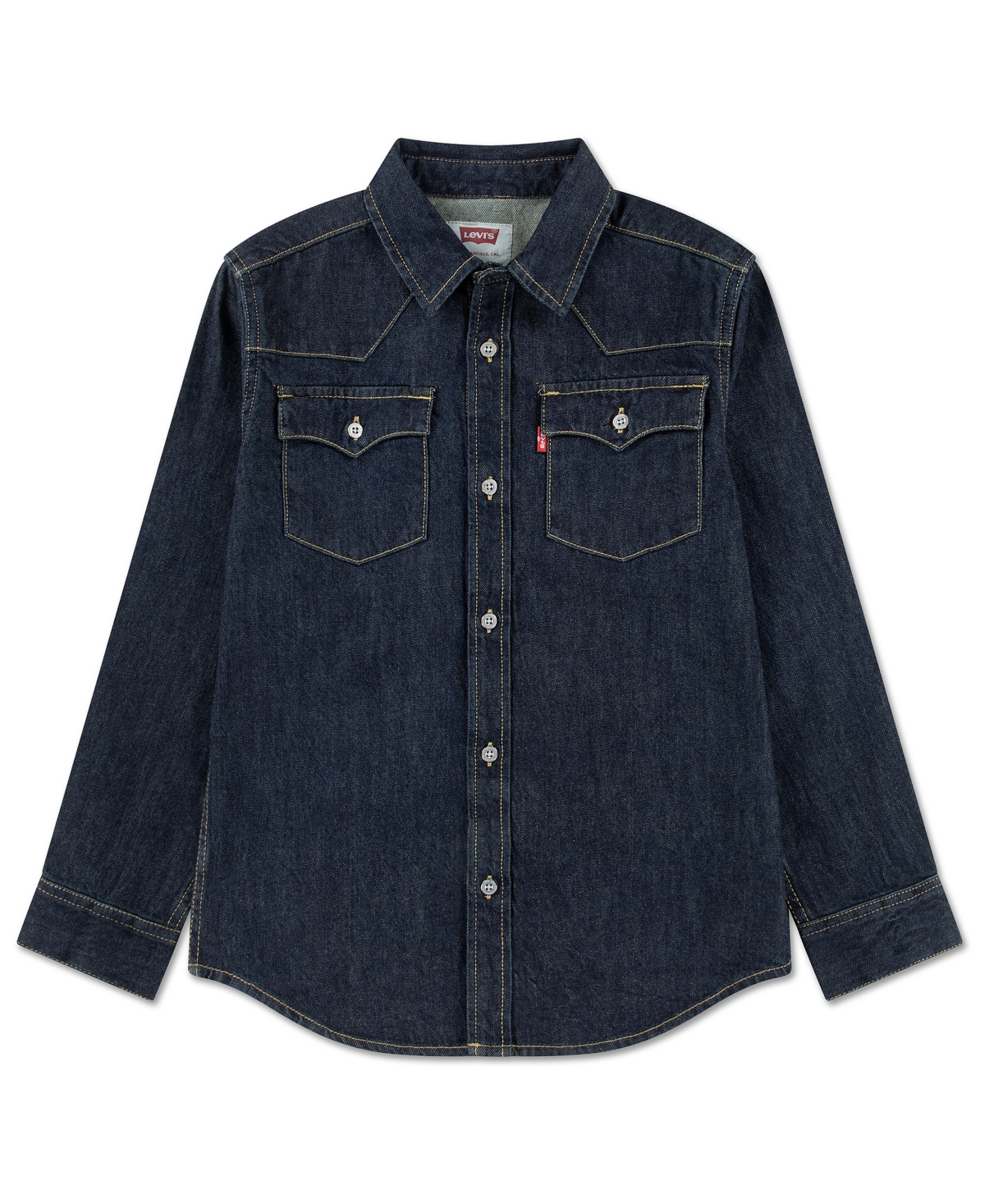 Click here for Levis Big Boys New Barstow Western Shirt - Dark Ho... prices