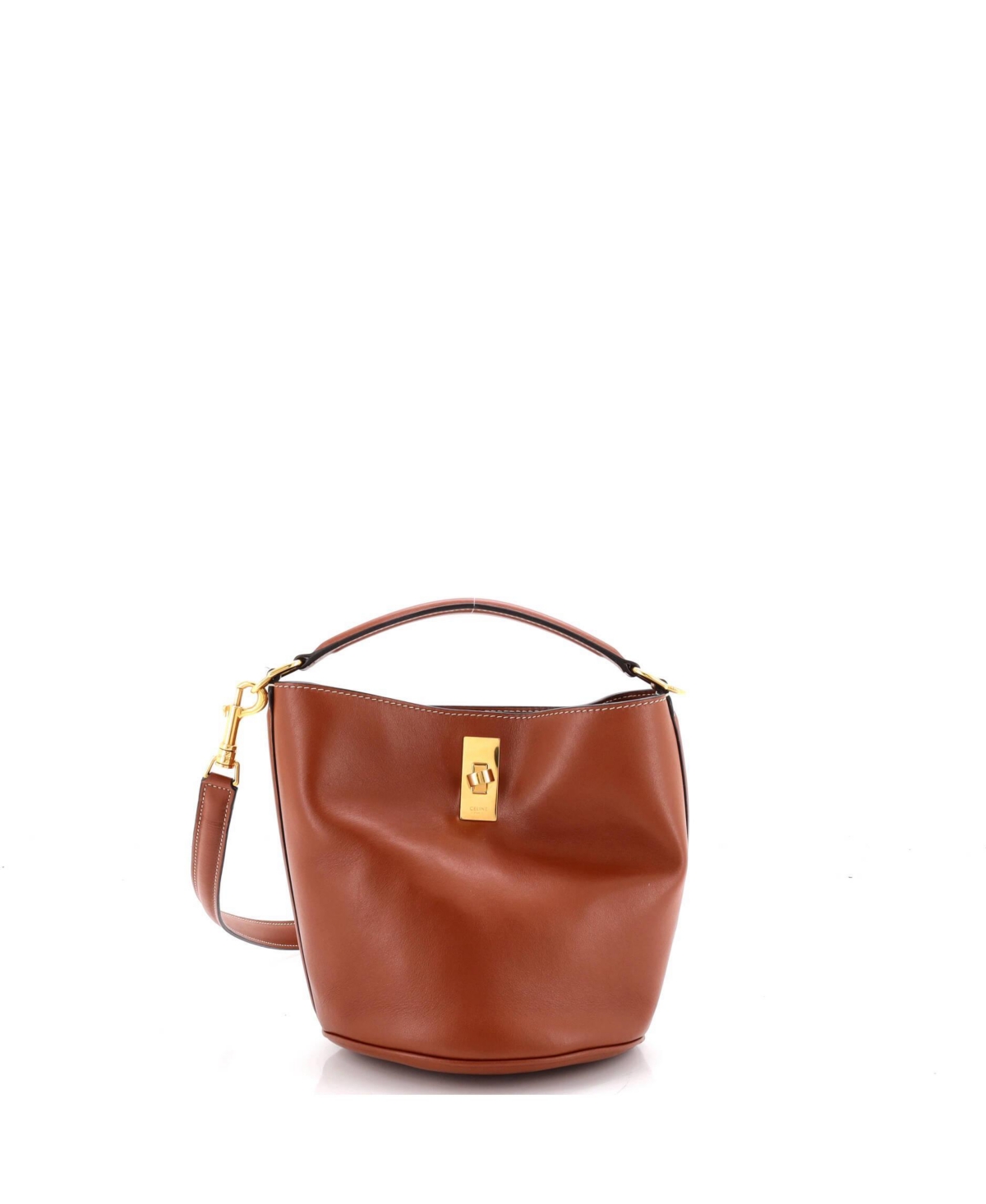 Click here for Pre-Owned Celine Teen Bucket 16 Bag Leather - Brow... prices