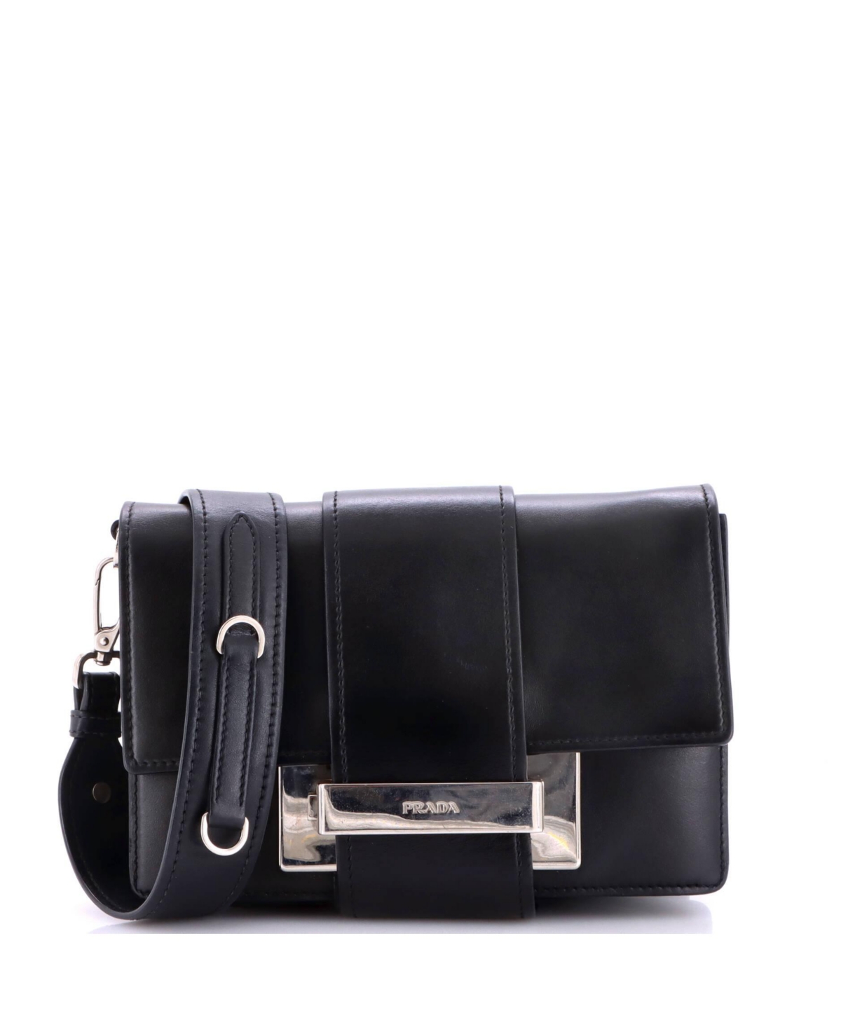 Click here for Pre-Owned Prada Small Metal Ribbon Shoulder Bag Ci... prices