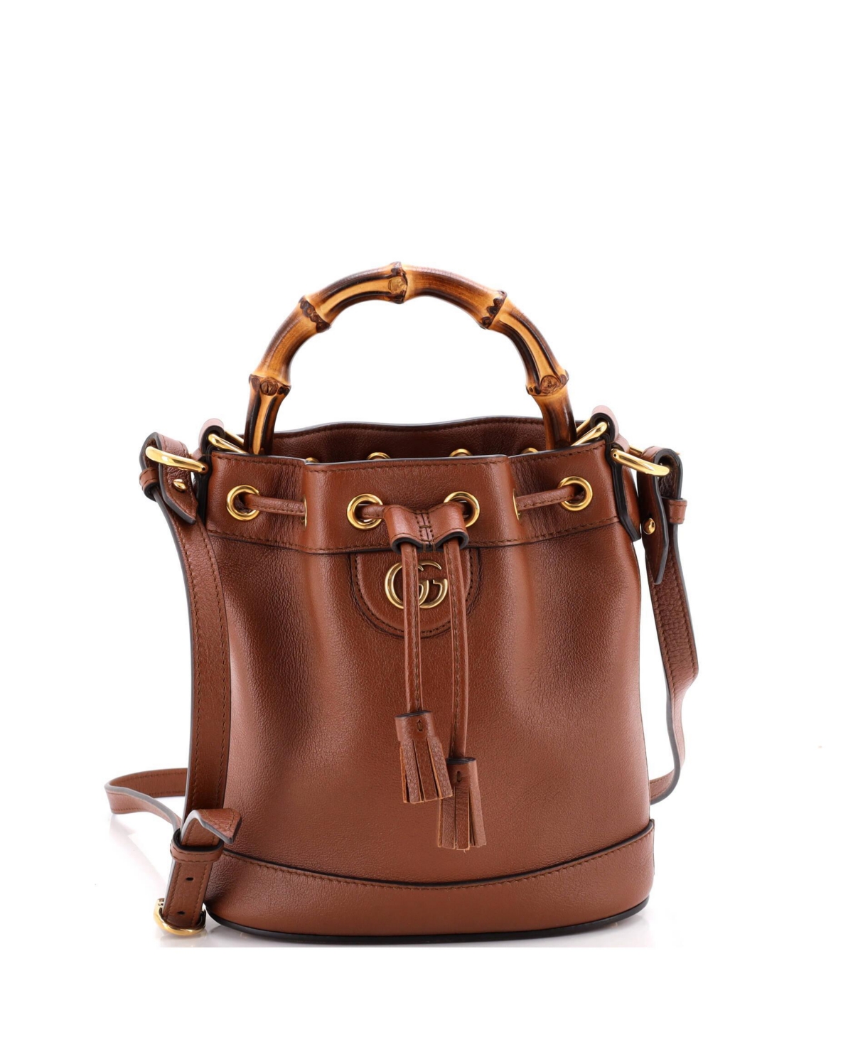 Click here for Pre-Owned Gucci Mini Diana Bucket Bag Leather - Br... prices