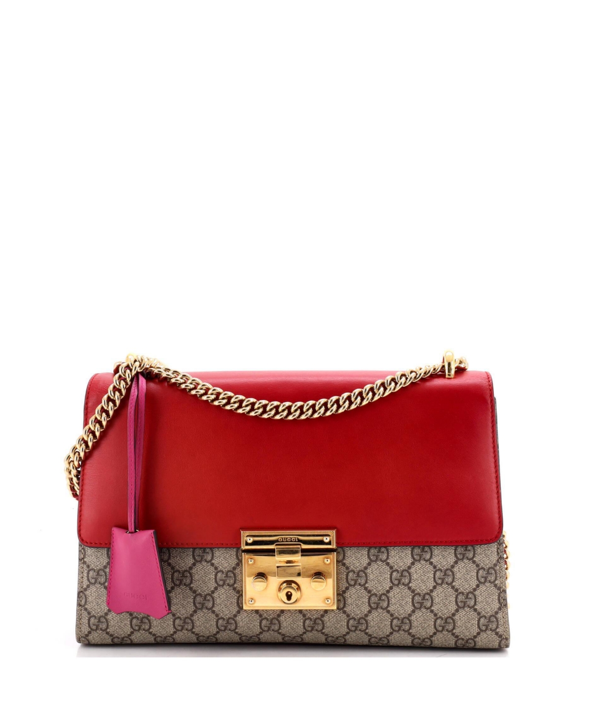 Click here for Pre-Owned Gucci Medium Padlock Shoulder Bag Gg Coa... prices