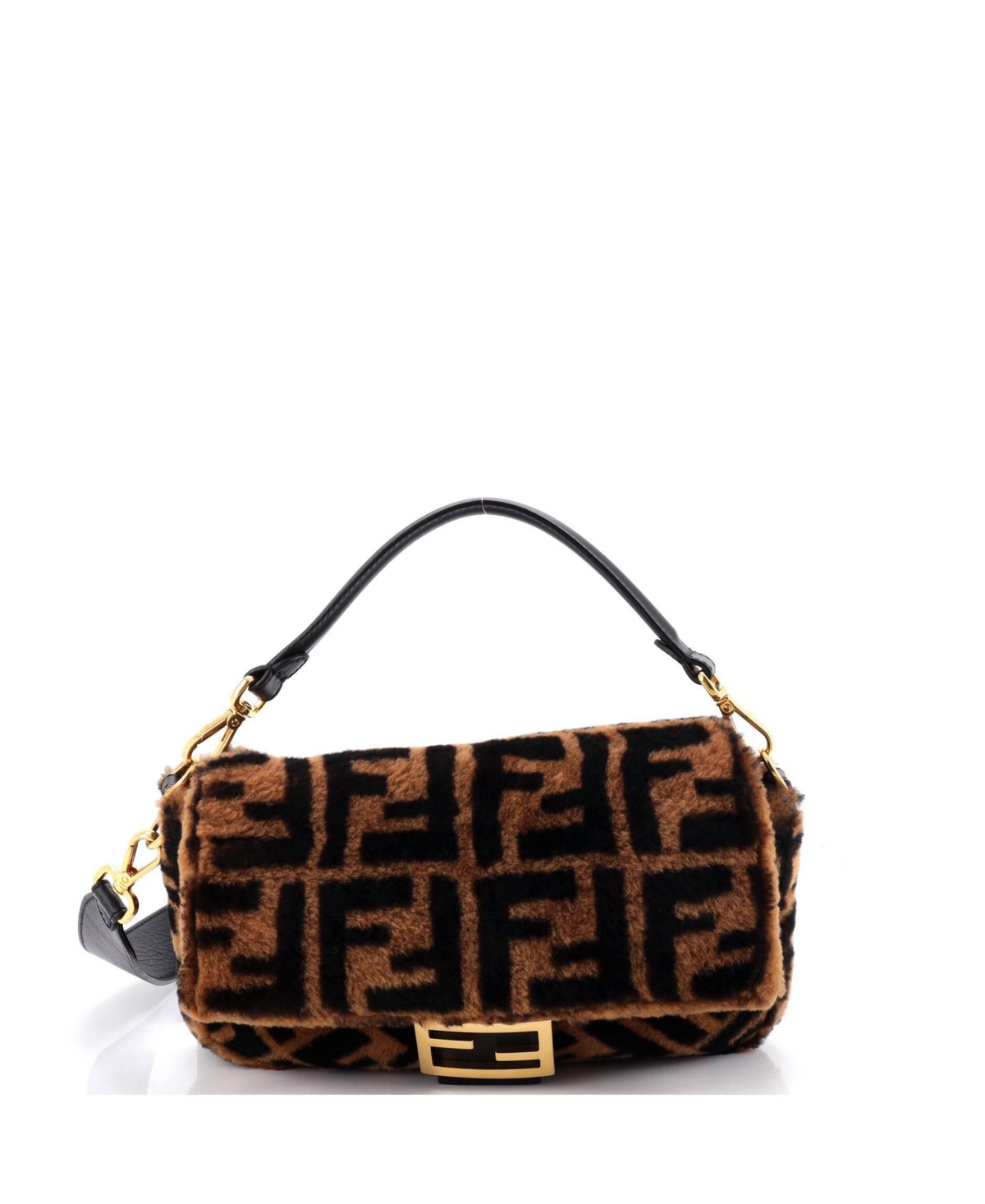 Click here for Pre-Owned Fendi Medium Baguette Nm Bag Zucca Shear... prices