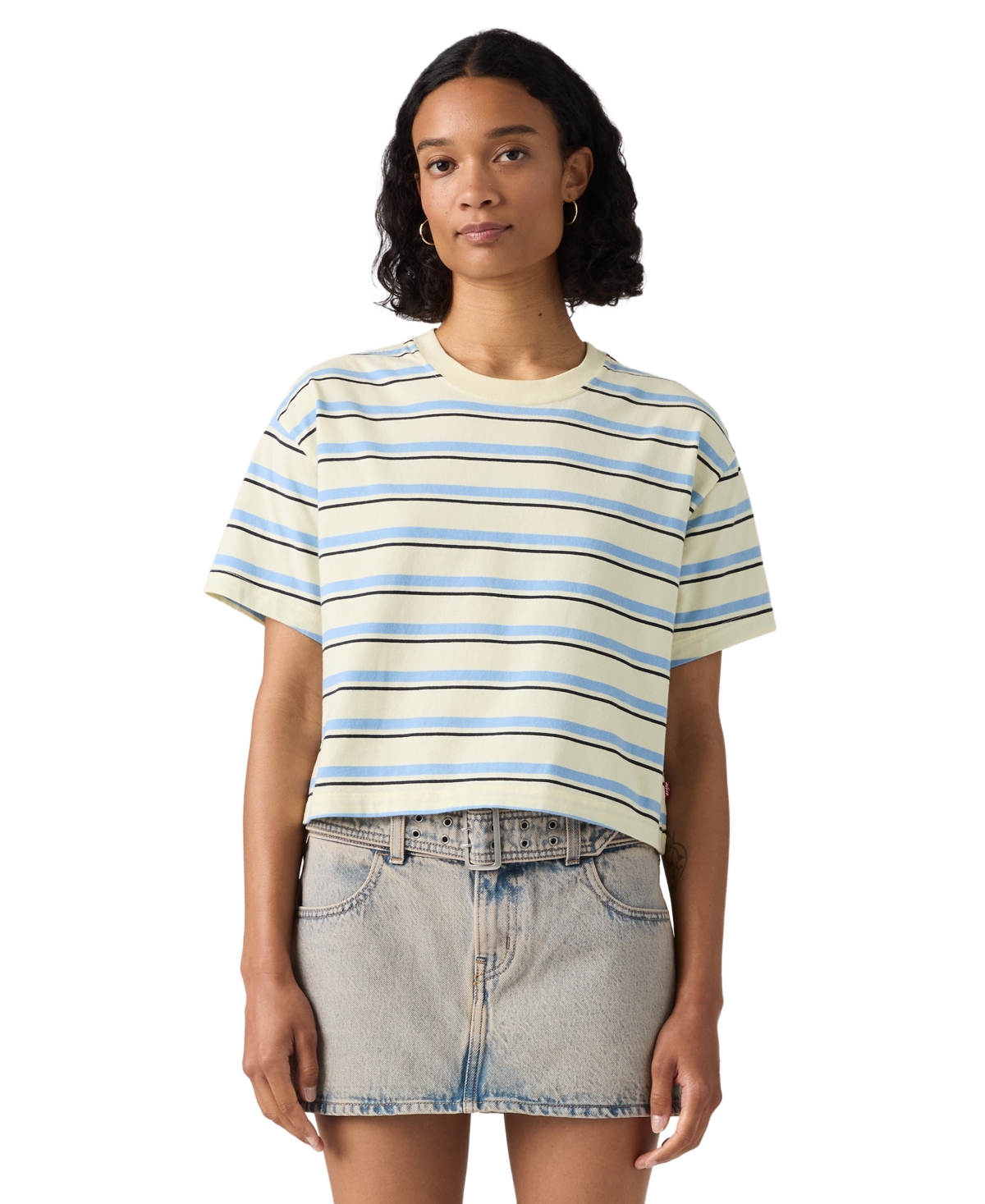 Click here for Levis Womens Crewneck Cropped T-Shirt - Ozzy Strip... prices