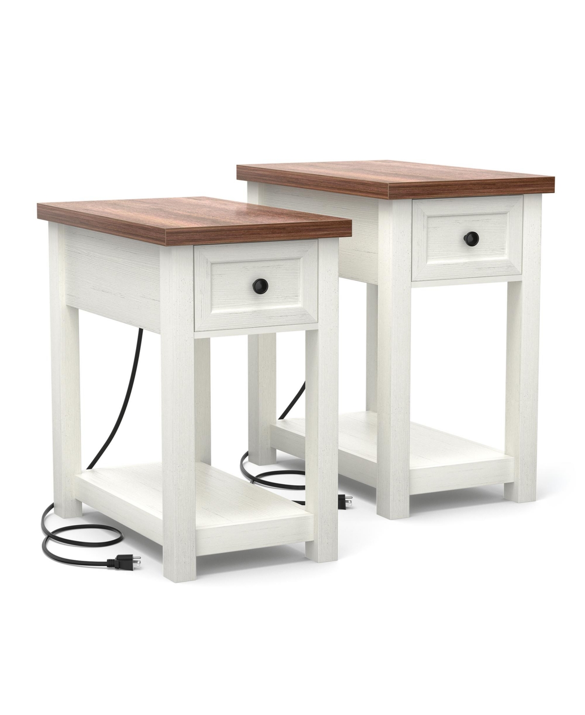 Click here for Aheaplus Set of 2 14 Wooden Nightstands with Charg... prices