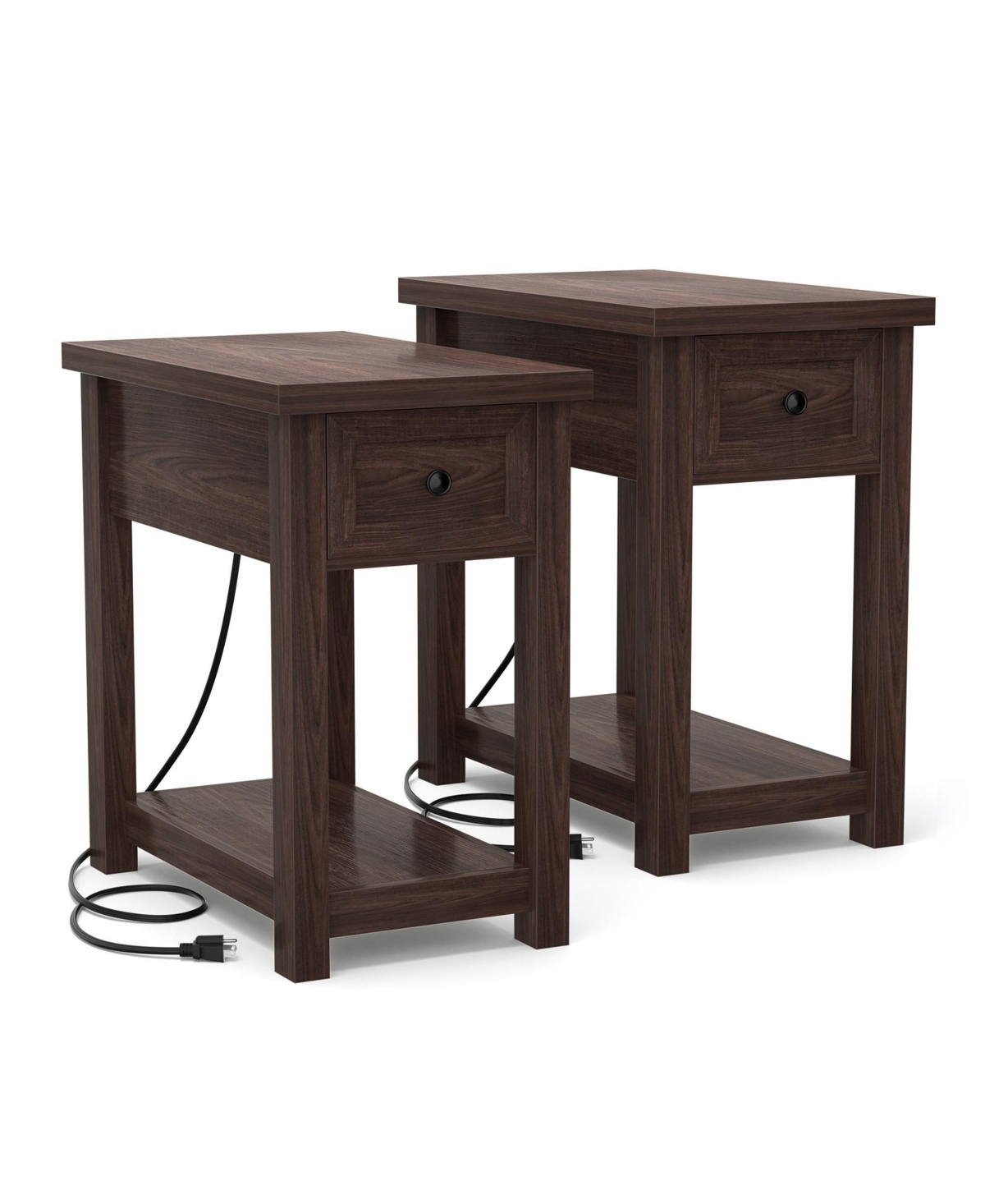 Click here for Aheaplus Set of 2 14 Wooden Nightstands with Charg... prices