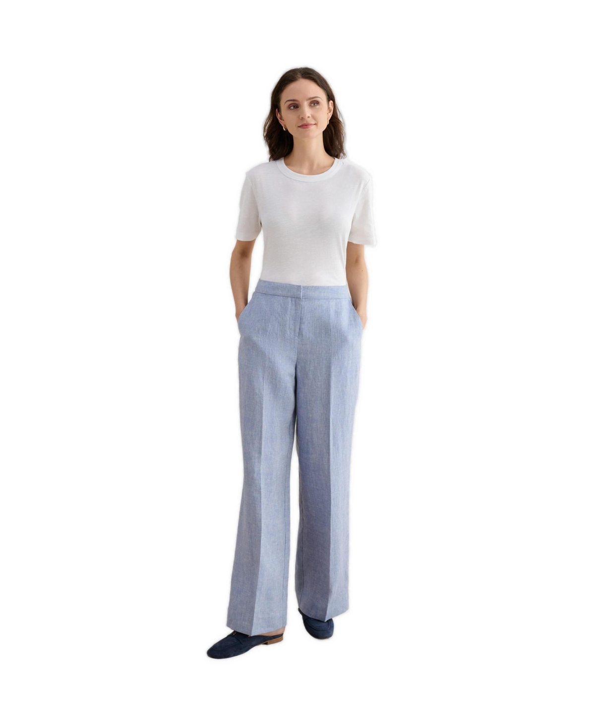 Click here for Hobbs London Womens Estella Mid-Rise Wide-Leg Line... prices
