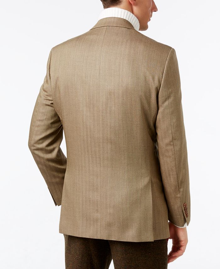 Lauren Ralph Lauren Men's Classic-Fit Light Brown Herringbone Sport ...