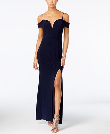 City Studios Juniors' Off-The-Shoulder Gown - Macy's