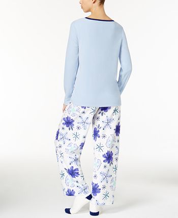 Hue Microfleece Pajama Set with Socks - Macy's