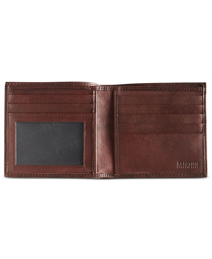 Kenneth Cole Reaction Men's Crunch Hipster Leather RFID Wallet - Macy's