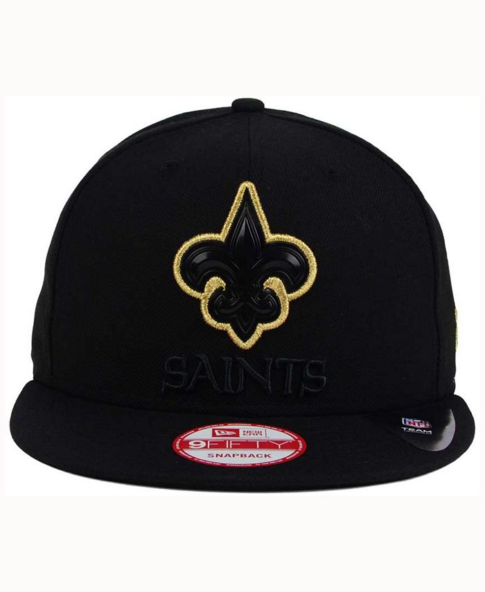 New Era New Orleans Saints Black Bevel 9FIFTY Snapback Cap - Macy's