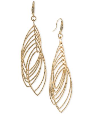 ABS by Allen Schwartz Gold-Tone Multi-Row Gypsy Hoop Earrings - Macy's