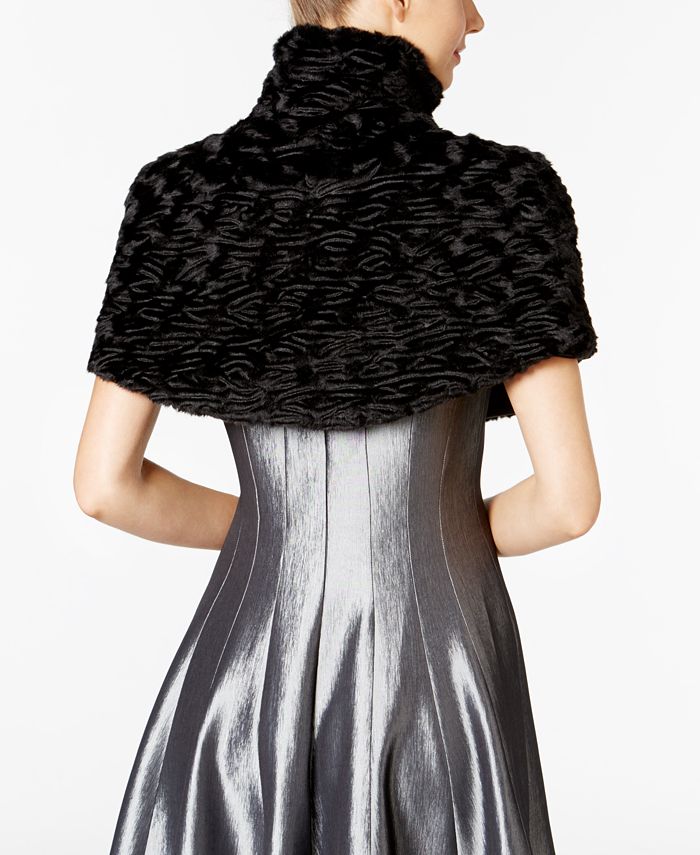 Tahari ASL Textured Faux-Fur Shrug - Macy's