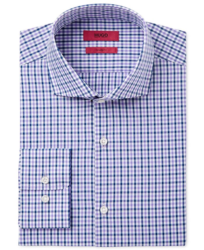 Hugo Boss HUGO Men's Slim-Fit Check Dress Shirt - Macy's
