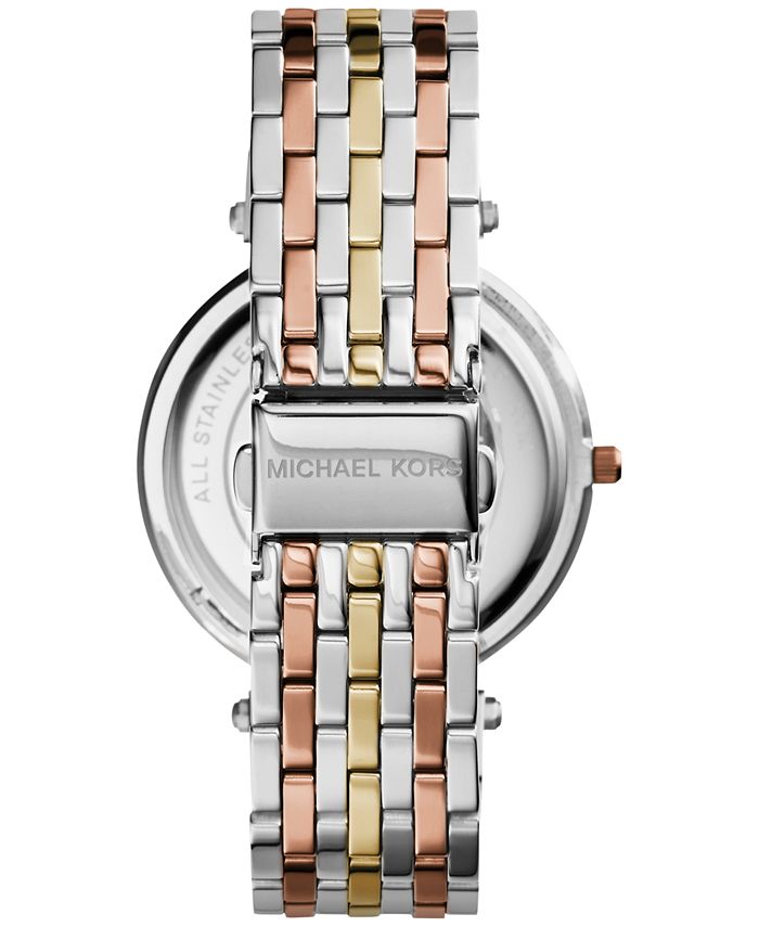 Michael Kors Women's Darci Tri-Tone Stainless Steel Bracelet Watch 39mm ...