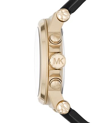 Michael Kors Men's Chronograph Dylan Black Silicone Strap Watch 48mm ...
