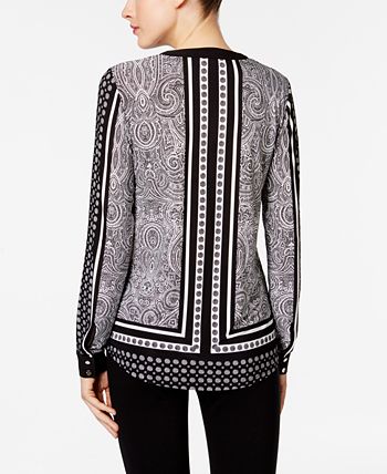 INC International Concepts INC Printed Zip-Up Top, Created for Macy's ...