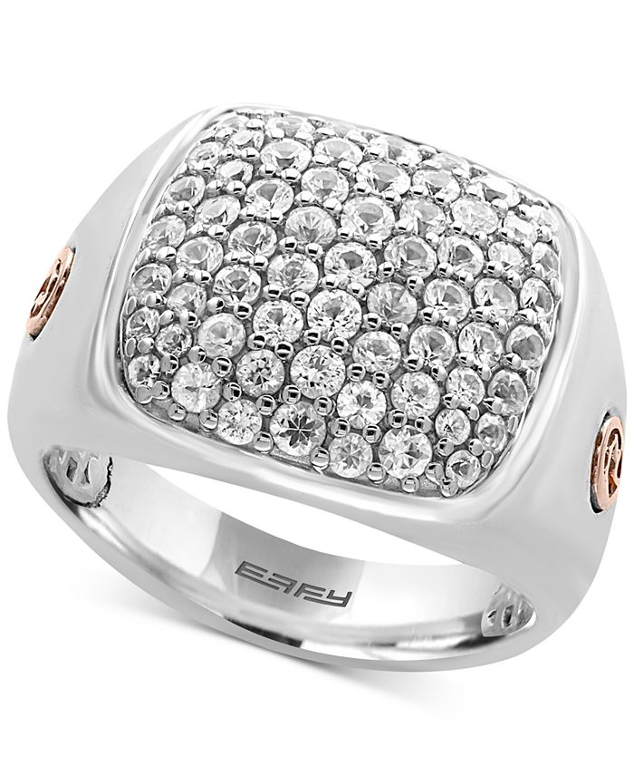 EFFY Collection EFFY® Men's White Sapphire Cluster Ring (2 ct. t.w.) in ...