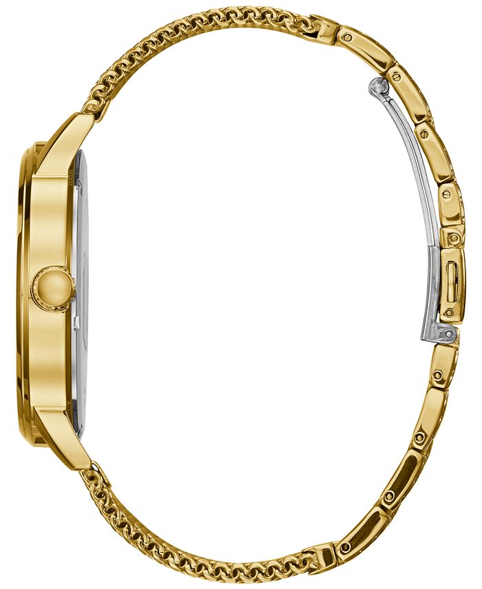 GUESS Men's Gold-Tone Stainless Steel Mesh Bracelet Watch 43mm U0871G2 ...