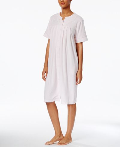 Miss Elaine French Terry Snap-Front Short Robe - Lingerie & Shapewear ...