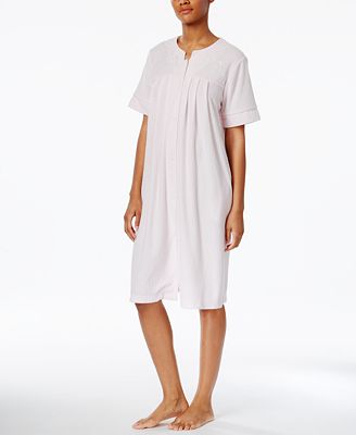Miss Elaine French Terry Snap-Front Short Robe - Lingerie & Shapewear ...