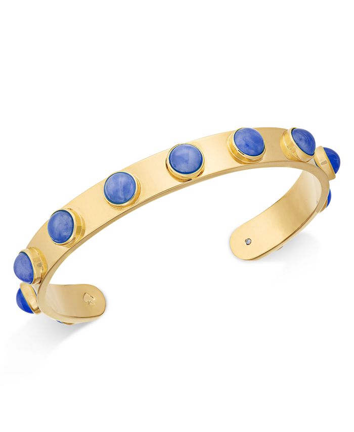 kate spade new york Gold-Tone Bezel Stone Cuff Bracelet - Macy's