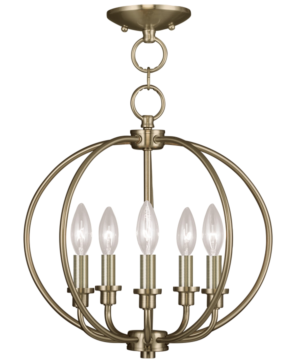 Click here for Livex Milania 5- Light Metal Pendant - Antique Bro... prices
