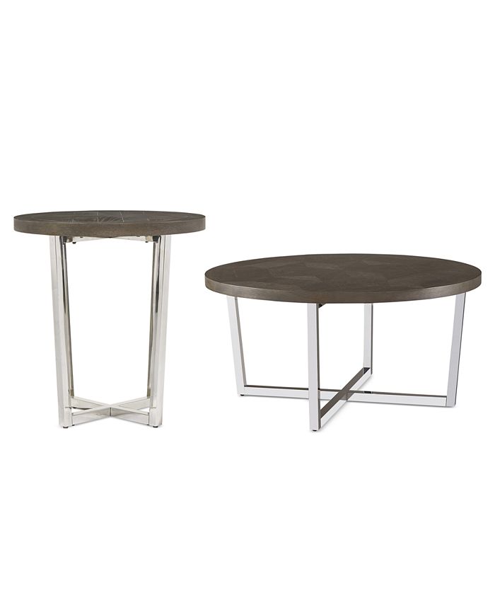 Furniture Sutton Round Table 2-Pc. Set (Coffee Table & End Table) - Macy's
