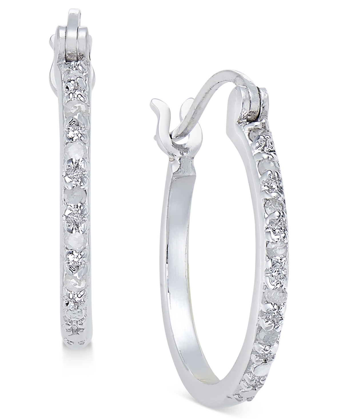 Click here for Diamond Hoop Earrings (1/10 ct. t.w.) in Sterling... prices