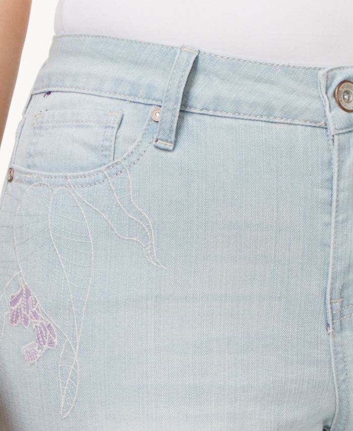 Hydraulic Trendy Plus Size Emma Embroidered Baby Powder Wash Skinny ...