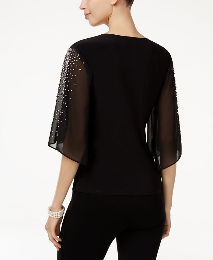 MSK Embellished Chiffon Blouse - Macy's