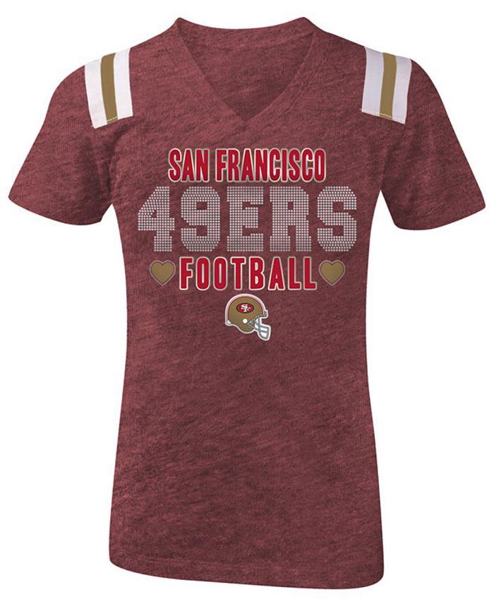 5th & Ocean San Francisco 49ers Heart Football T-Shirt, Girls (4-16 ...