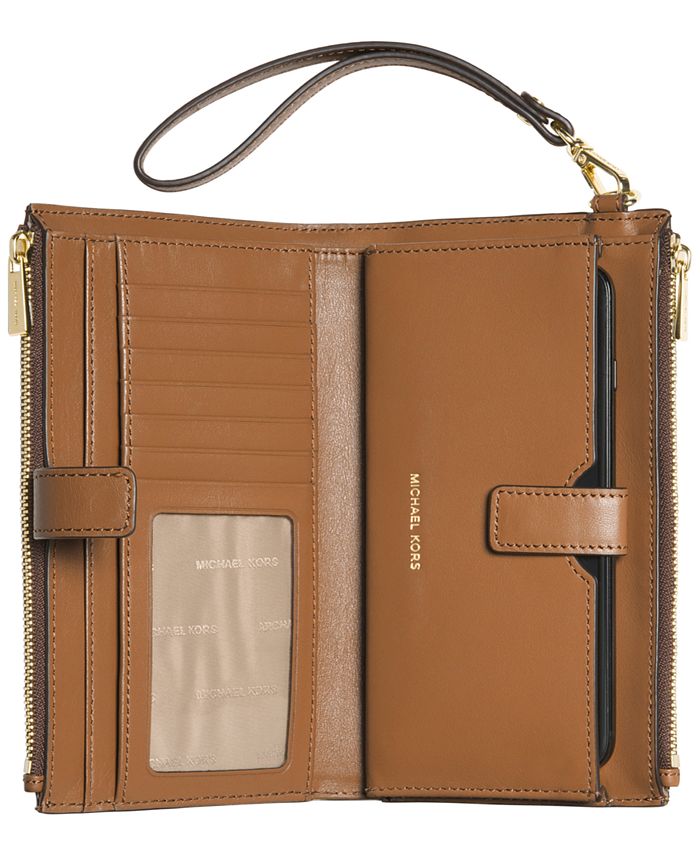 Michael Kors Signature Adele Double Zip iPhone 7 Plus Wristlet - Macy's
