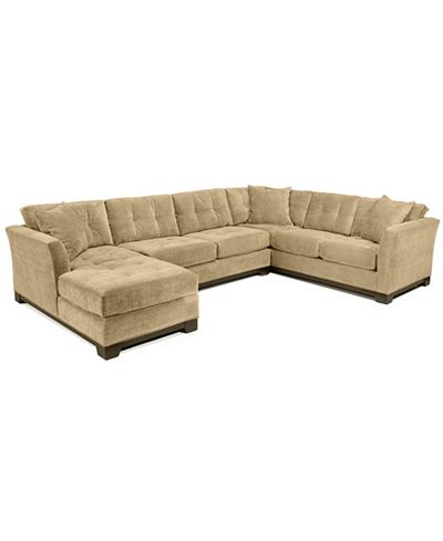 Elliot Fabric Microfiber 3-Piece Chaise Sectional Sofa, Custom Colors ...