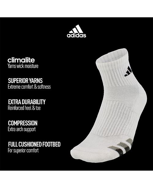 adidas Men's Cushioned Performance 3-Pack Quarter Socks & Reviews ...
