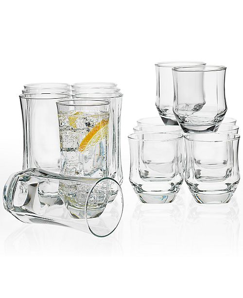 Luminarc Baroque 16 Pc Glassware Set And Reviews Glassware Dining