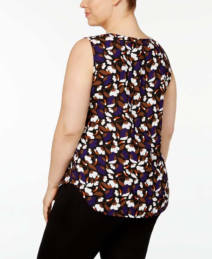 Anne Klein Plus Size Printed Shell - Macy's