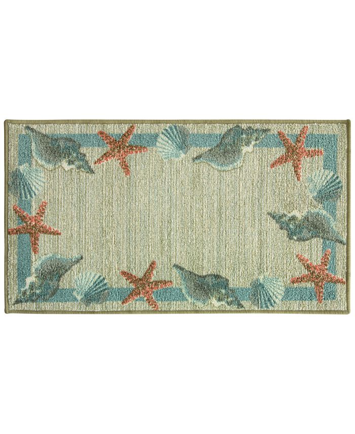 Bacova Star Shell Border 22.4" x 40" Berber Accent Rug - Macy's
