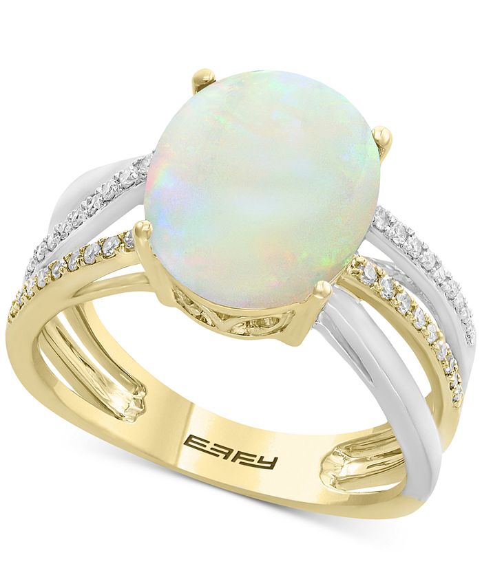 EFFY Collection EFFY® Opal (2-1/2 ct. t.w.) & Diamond (1/8 ct. t.w ...