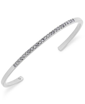 kate spade new york Silver-Tone Pavé Cuff Bracelet - Macy's