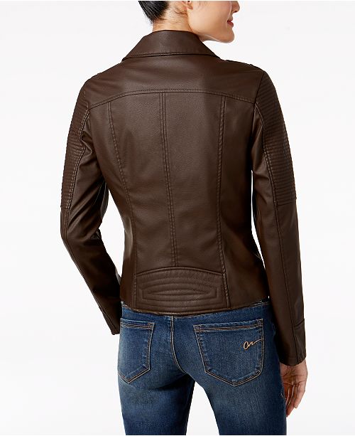Celebrity Pink Juniors' Faux-Leather Moto Jacket & Reviews - Coats ...