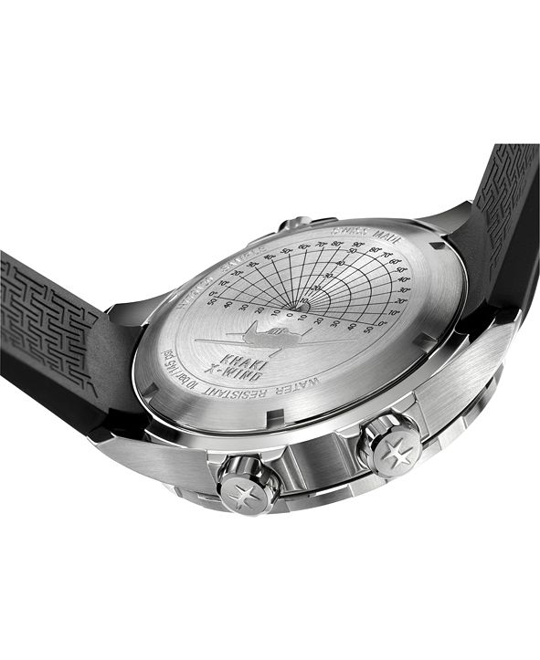 Hamilton Men's Khaki X-Wind Black Rubber Strap Watch 46mm & Reviews ...