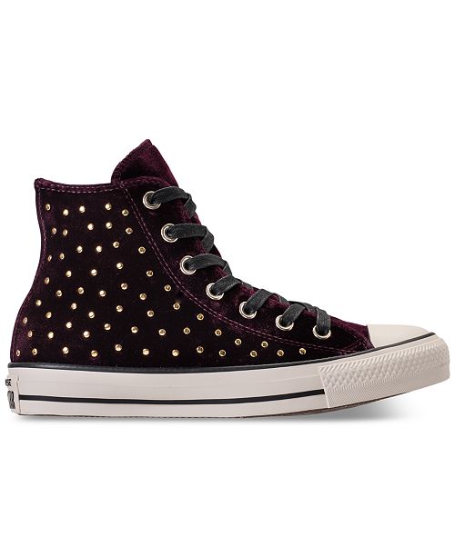 Converse Women's Chuck Taylor Hi Velvet Stud Casual Sneakers from ...