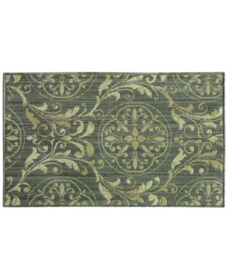 Bacova Marbella Damask Tierra Grey 19.7" x 32.8" Accent Rug - Macy's